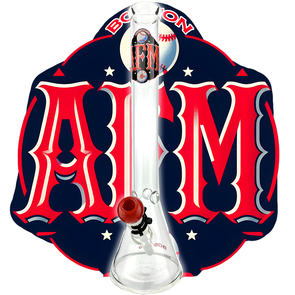 18" Boston Baseball 5mm Beaker Bong Bundle